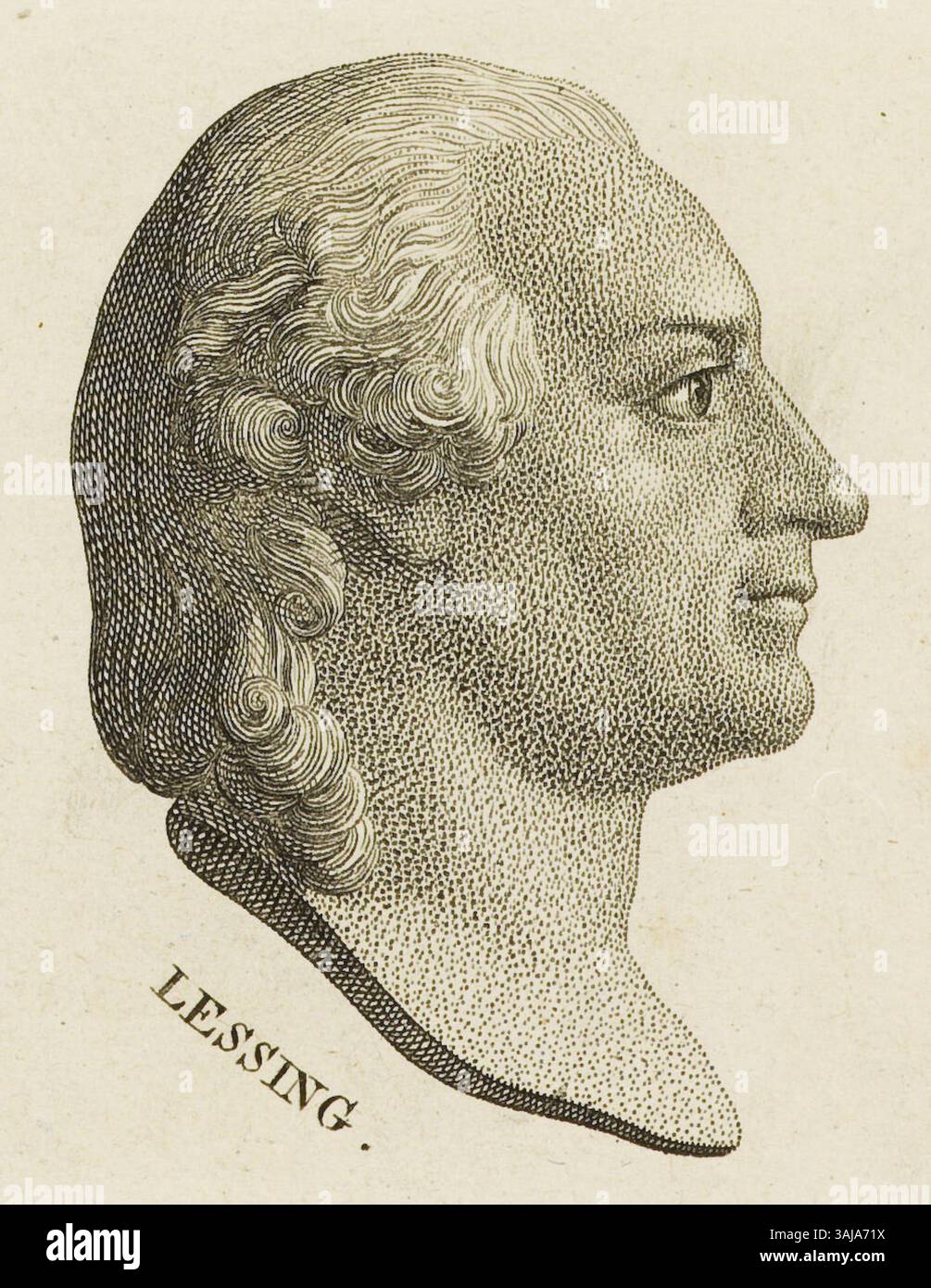 A copper engraving portrait of Gotthold Ephraim Lessing from 1795 ...