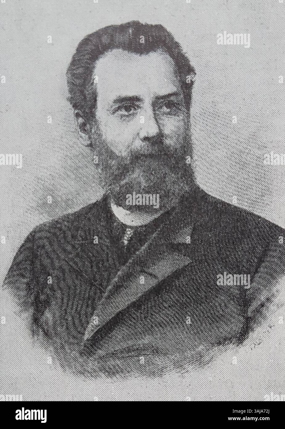 Xylograph of Edward Perséus, created by Ida Falander. The portrait was ...