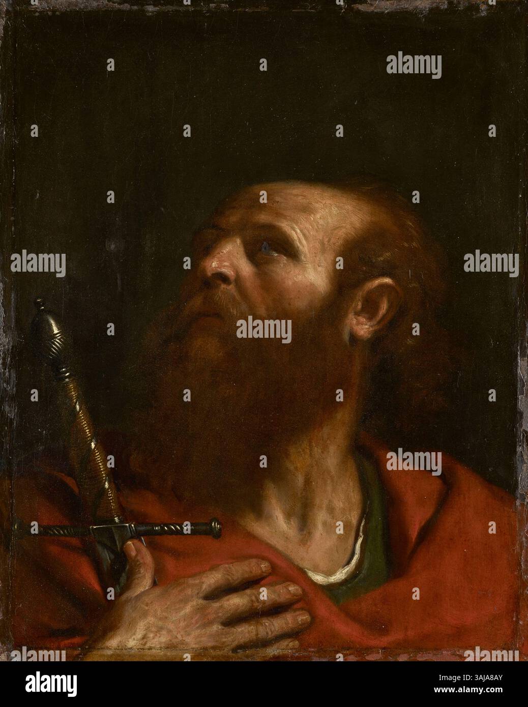 This depiction of Saint Paul, painted in the style of Guercino, shows ...