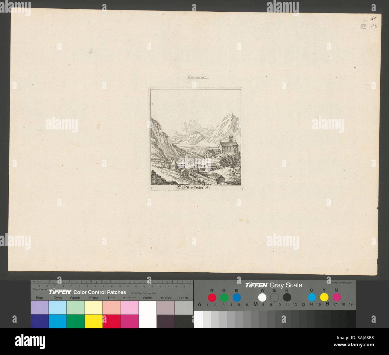 A 1770-1775 print depicting the town of Wassen in the Canton of Uri ...