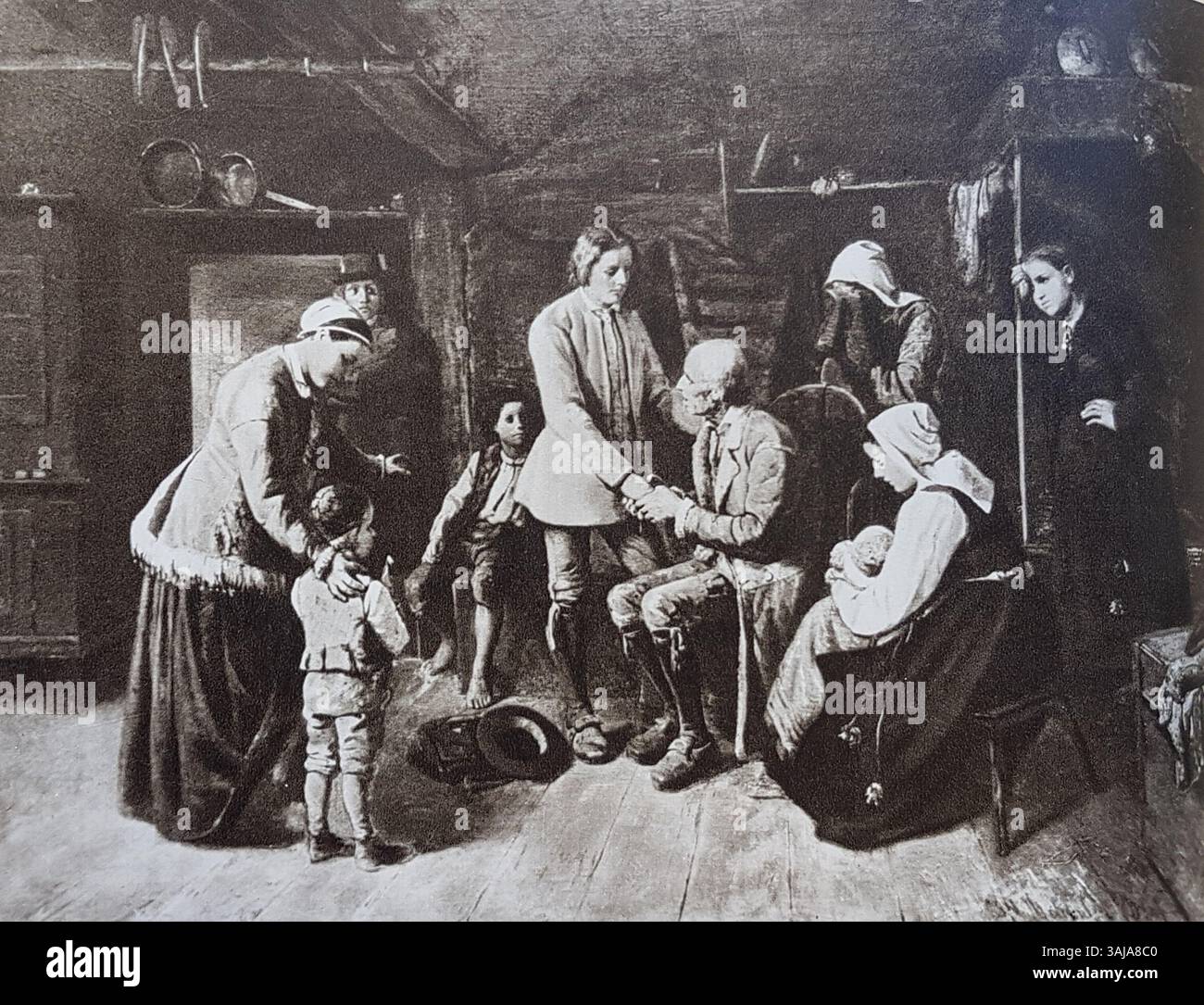 'Farewell of emigrants from Orsa,' painted by Victor Helander, depicts ...