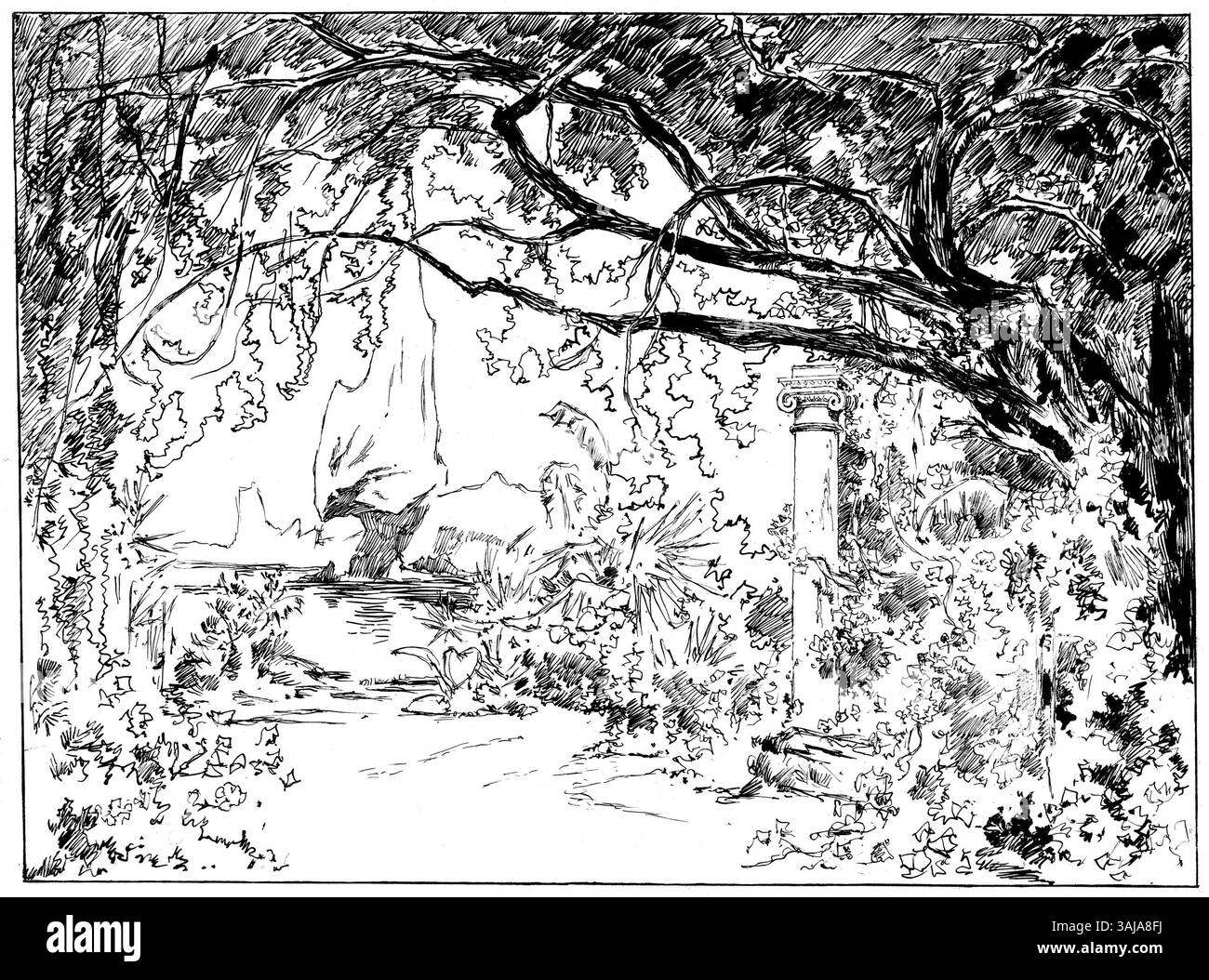 The stage design for the second act, first tableau, of Jules Massenet’s ...