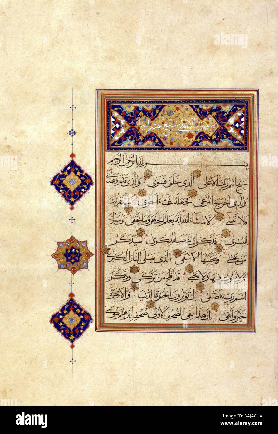 This illuminated Quran, probably from Shiraz, Iran, was created between ...