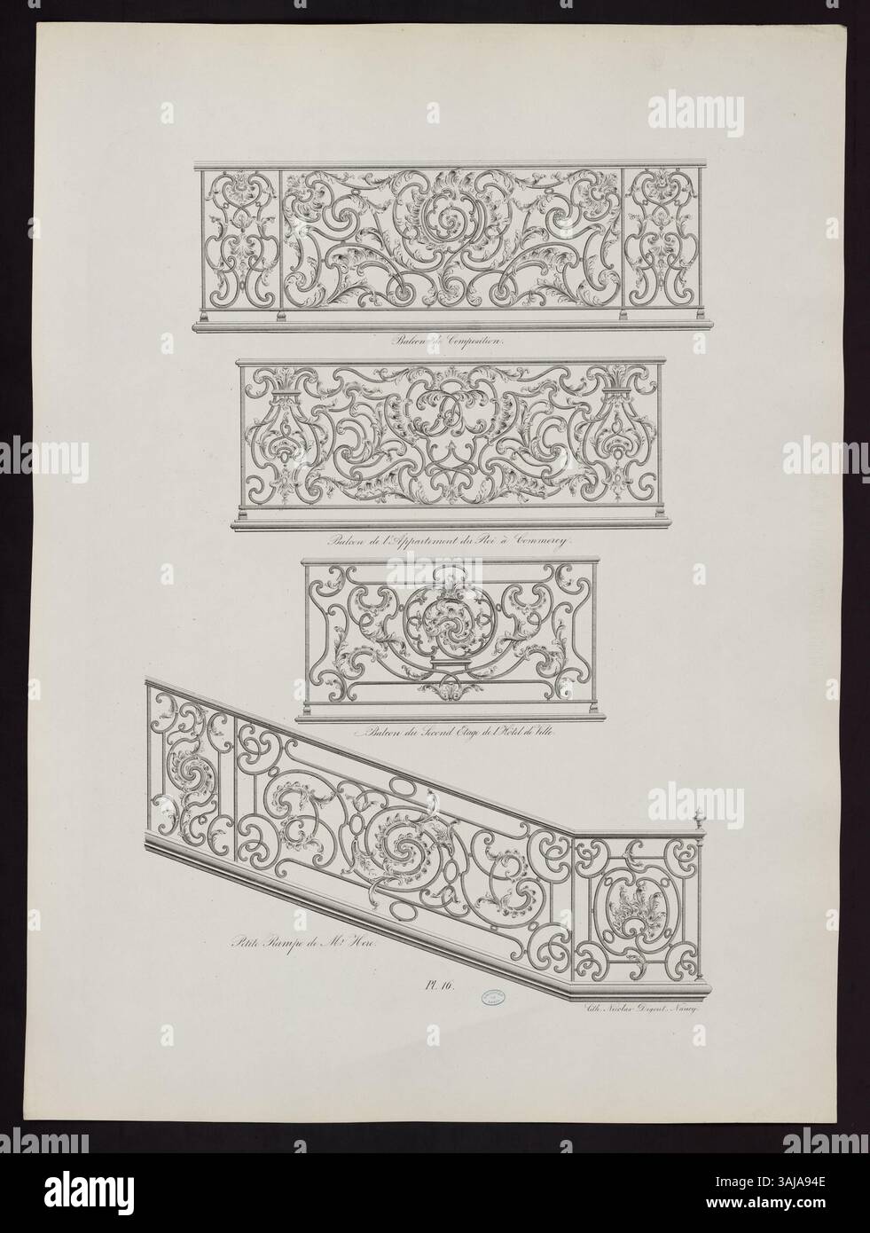 The 'Balcon de composition' print from 1857, part of Jean Lamour's ...