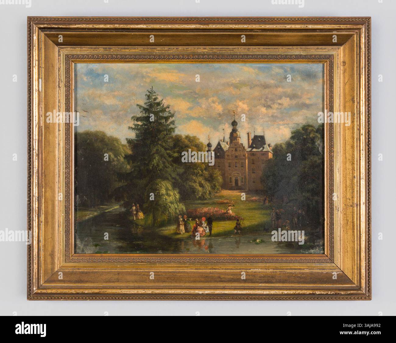 Anonymous Dutch painting from the 1800s, 'View of Keppel Castle' in oil ...