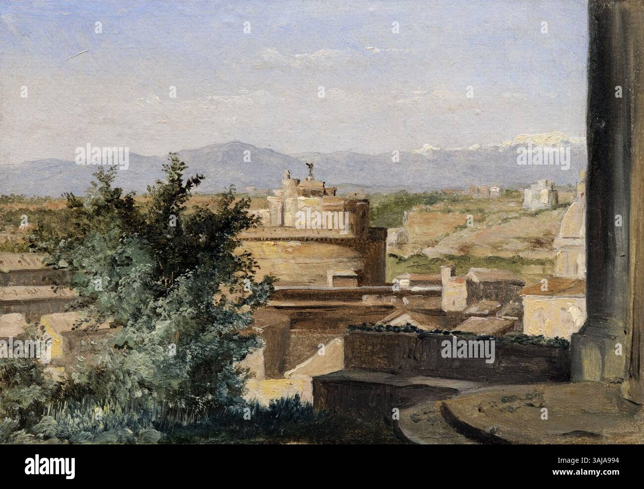 Raymond Monvoisin’s circa 1823 painting shows a view of the Castel Sant ...