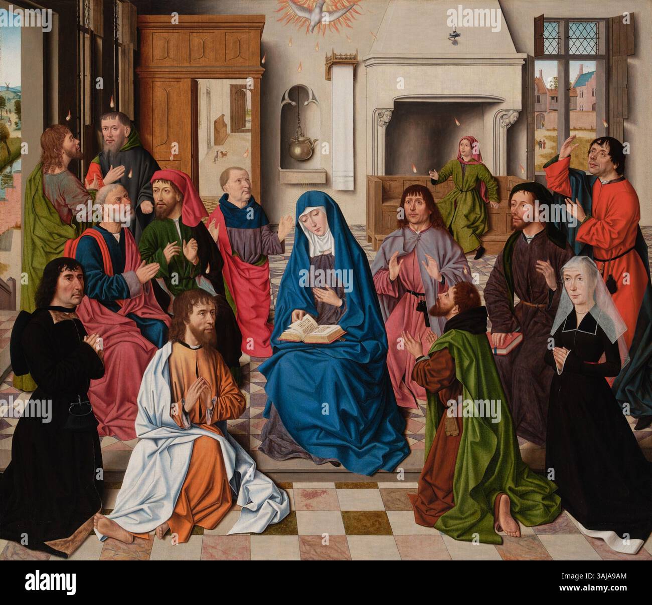 A 1490 oil painting titled 'Pentecost' by the Master of the Baroncelli ...