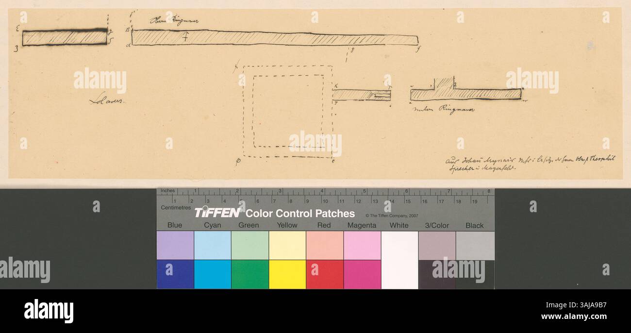 This print shows various elements of the floor plan of the Solavers ...