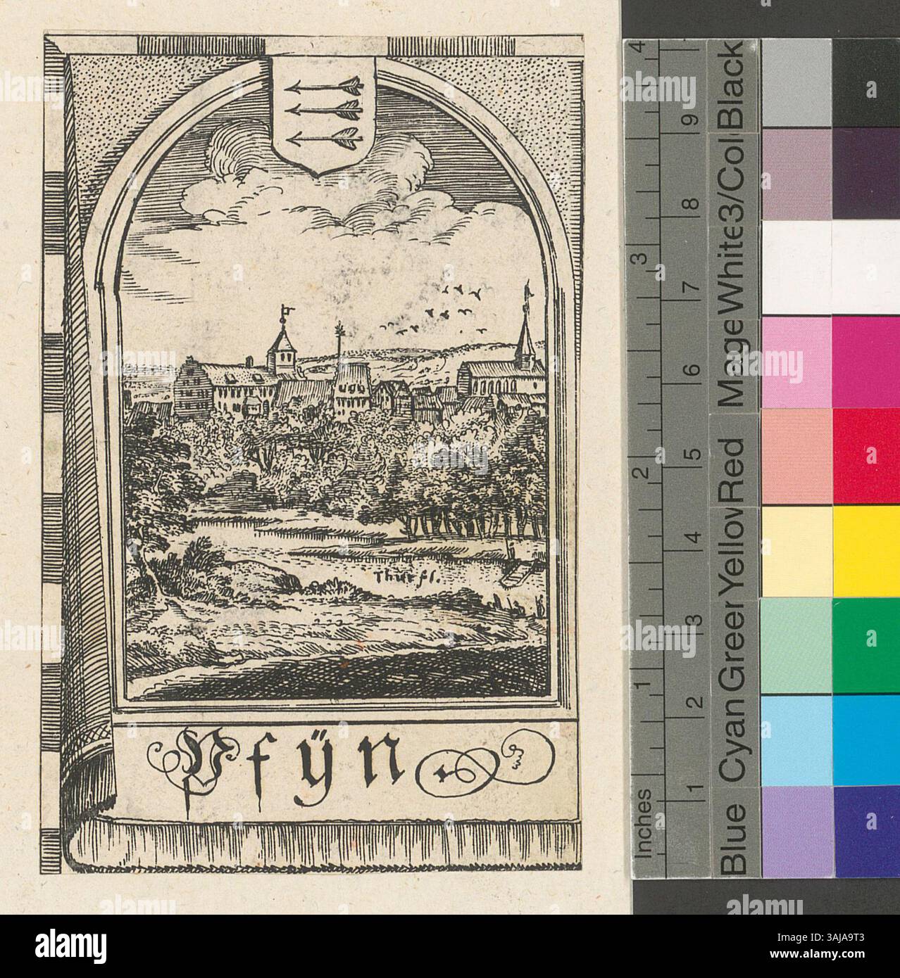 The image represents an etching from Hans Conrad Gyger's 1685 map ...