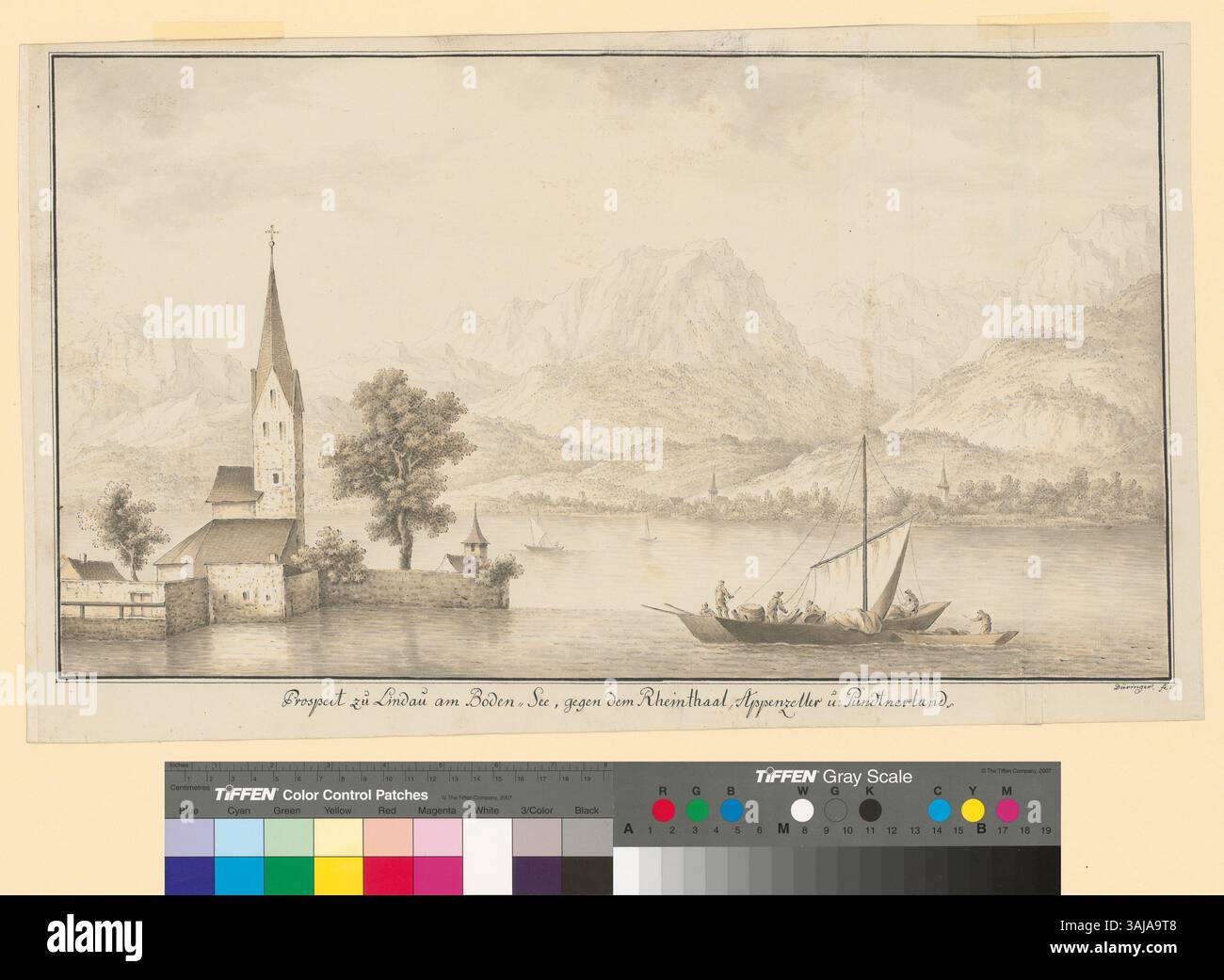 This 18th-century drawing by Daniel Düringer depicts a scenic view of ...