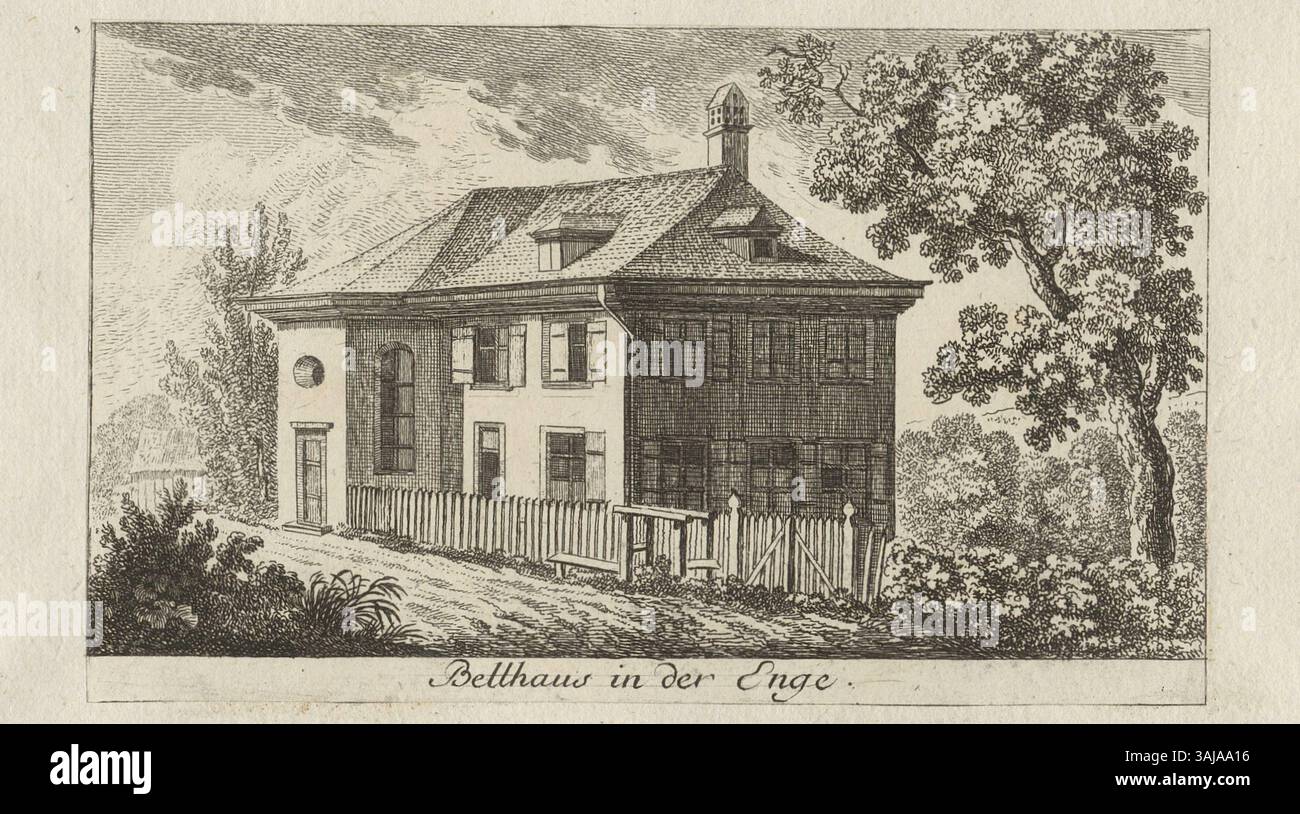 This etching, created between 1780 and 1800, shows the Betthaus (prayer ...