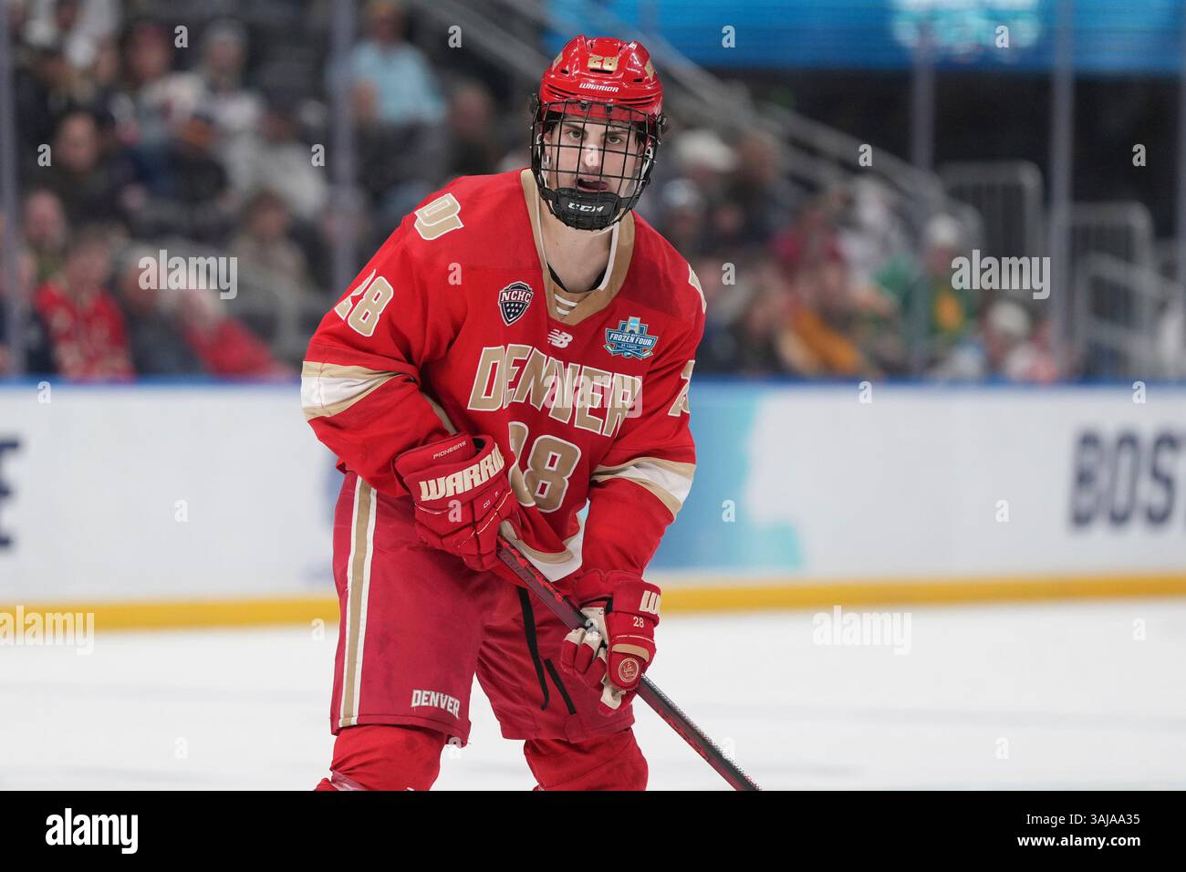 Denver's Zeev Buium (28) in action during the second period in a ...