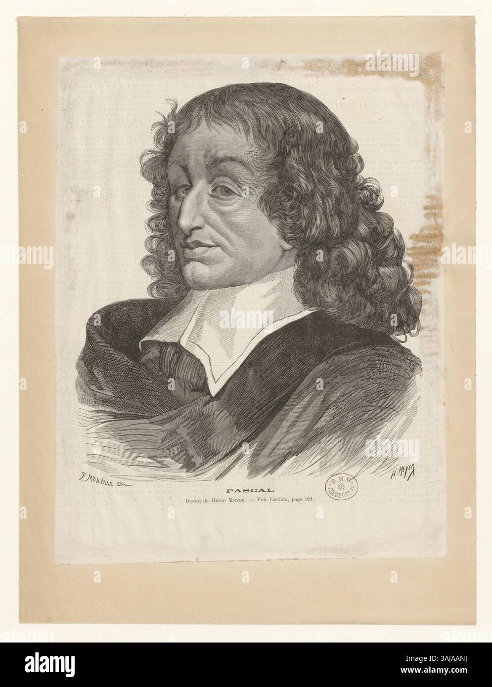 This wood engraving print from the Boyer collection depicts Blaise ...