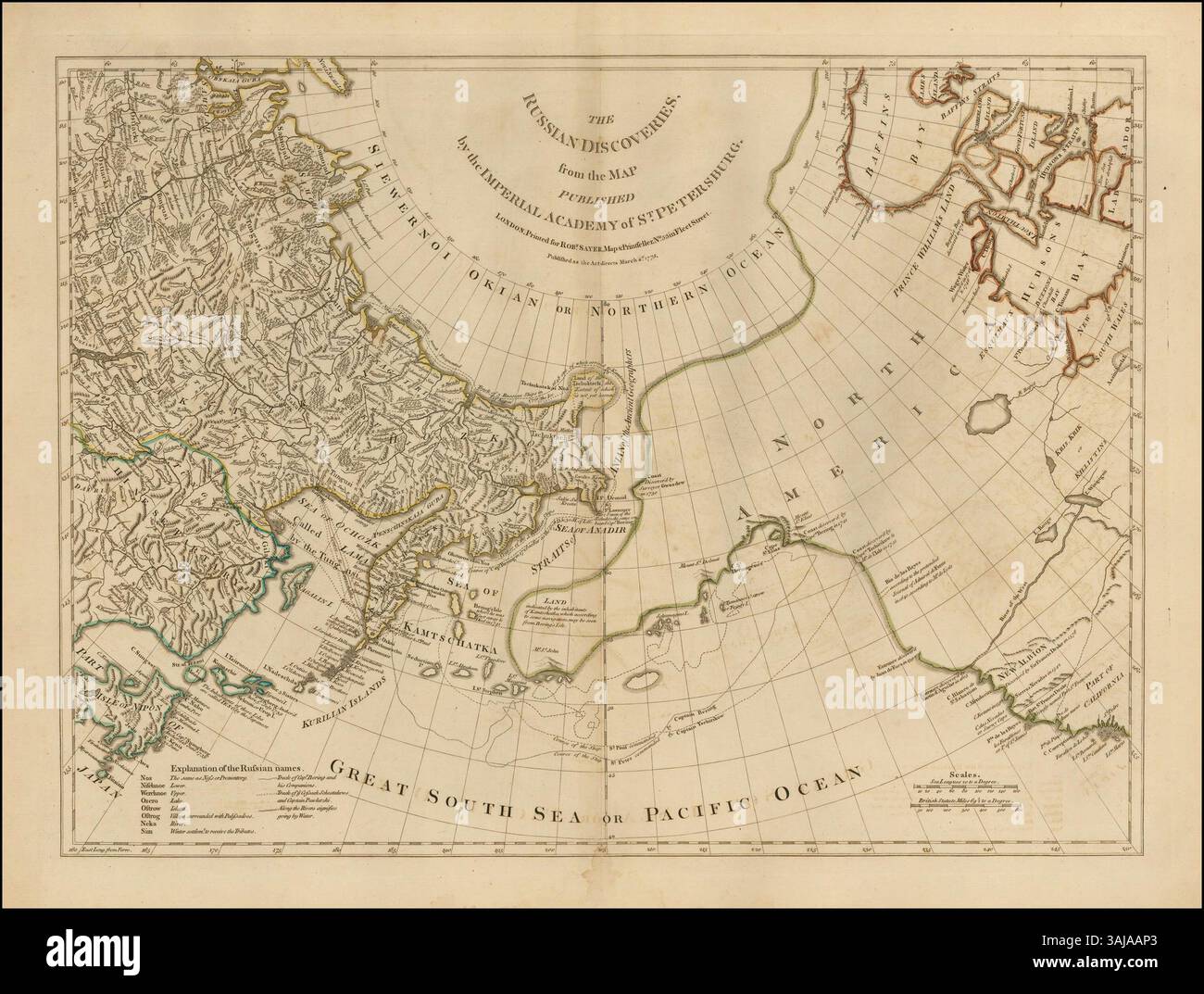 This 1775 map, published by the Imperial Academy of St. Petersburg ...