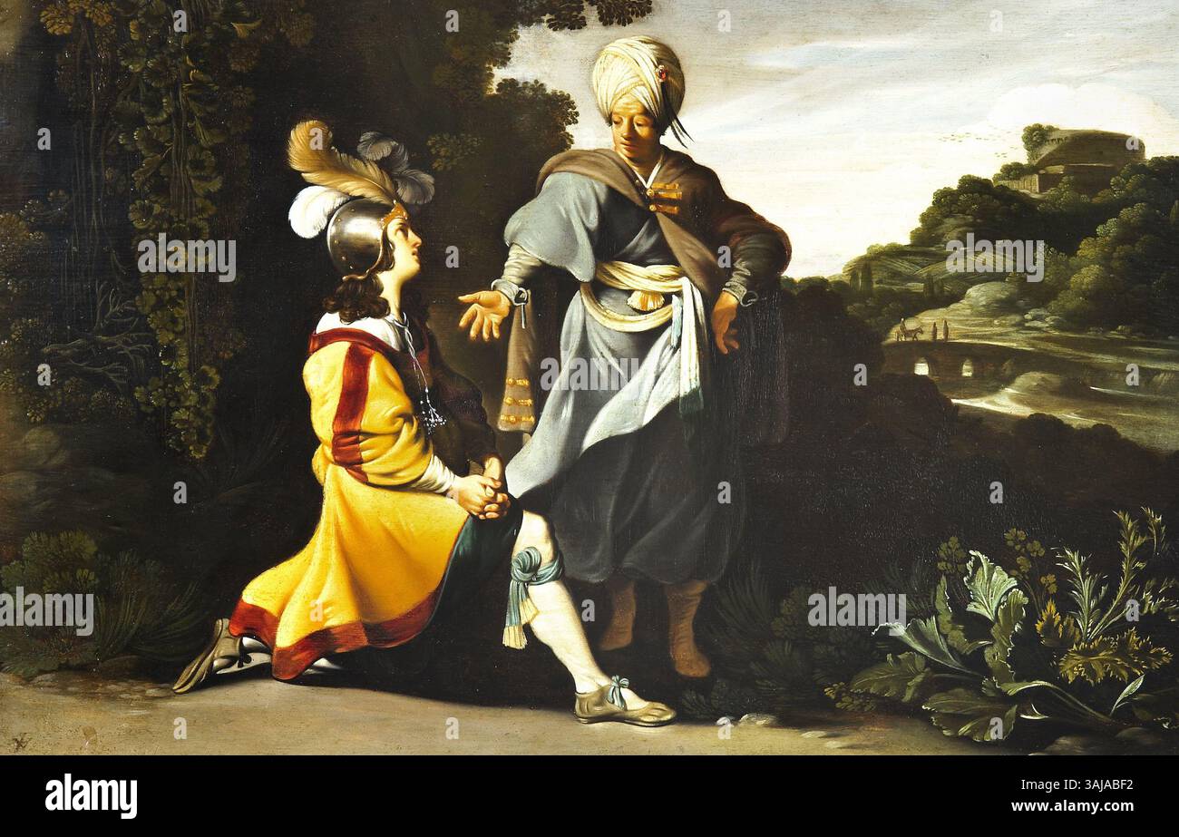 This 1630 oil on panel painting by François Venant depicts the ...