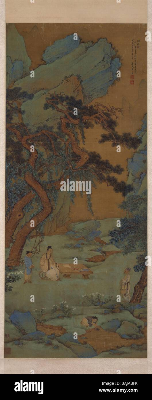 Yu Zhiding’s ink and color painting on silk from the 17th century, now ...