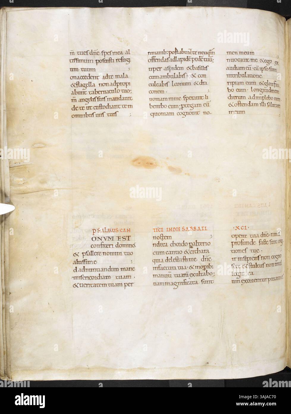 This page from the *Psautier Harley* (circa 1000-1050) illustrates a ...