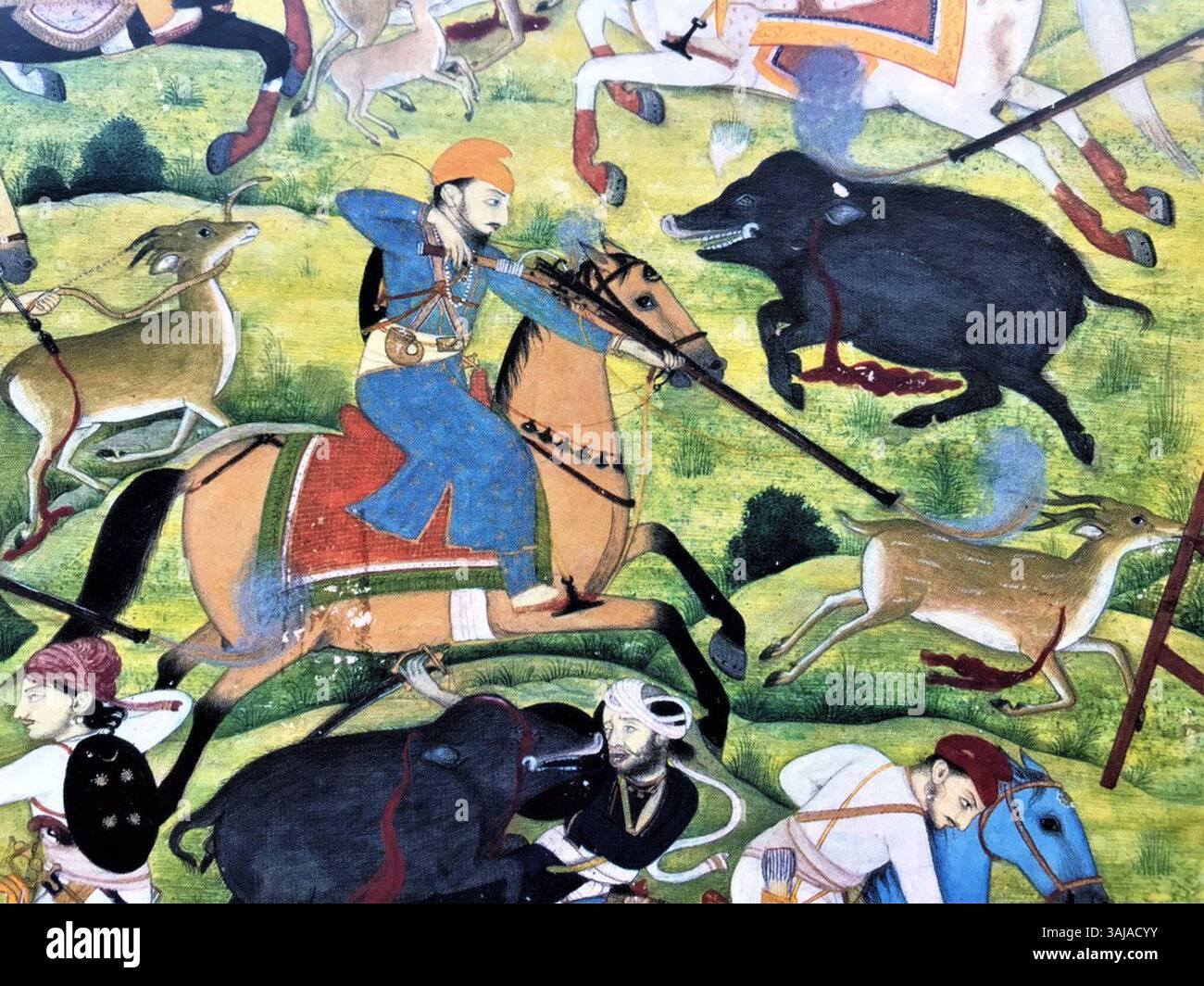 This 19th-century Sikh artwork depicts a hunt, showcasing the cultural ...
