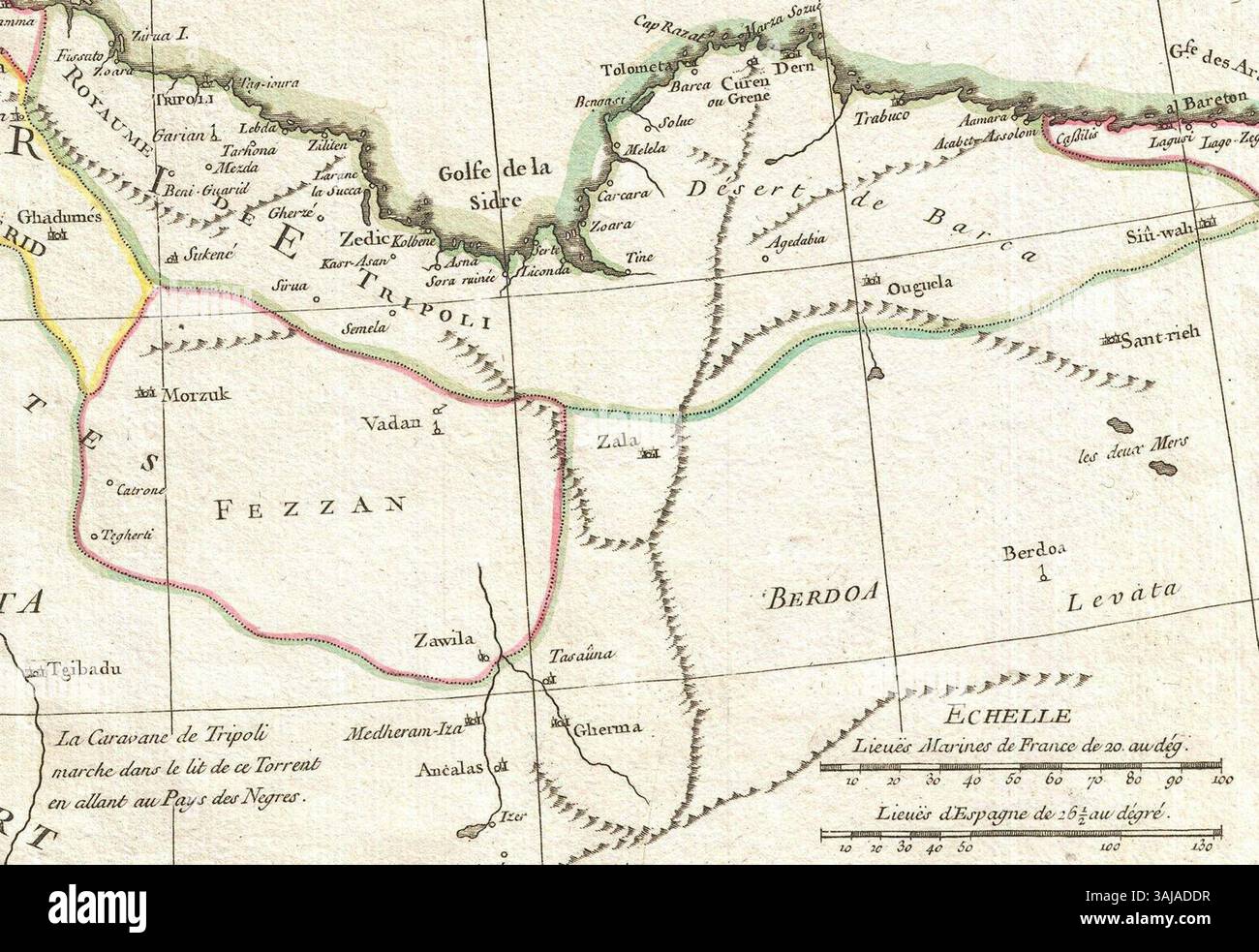 Rigobert Bonne's 1771 map illustrates the Maghreb or Barbary Coast ...