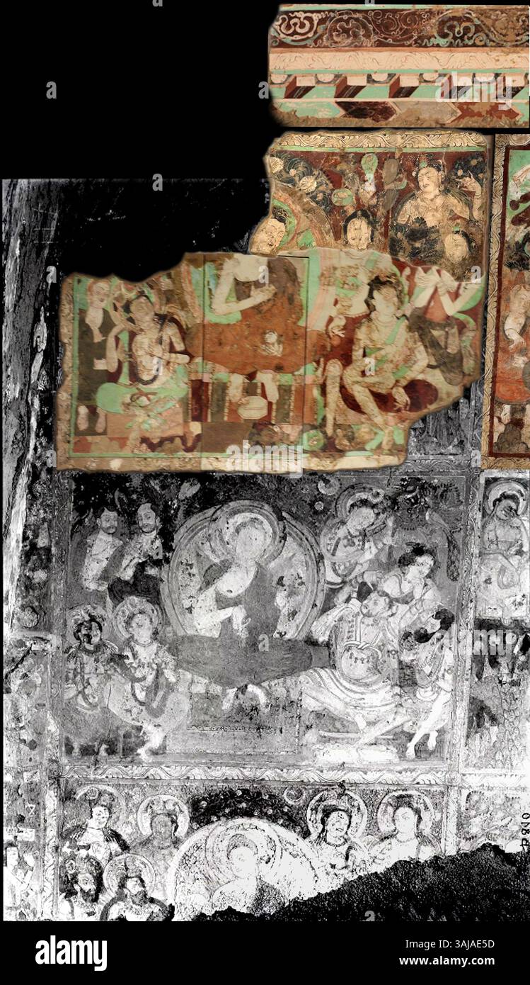 Cave 207, also known as the Cave of the Painters, features painted ...