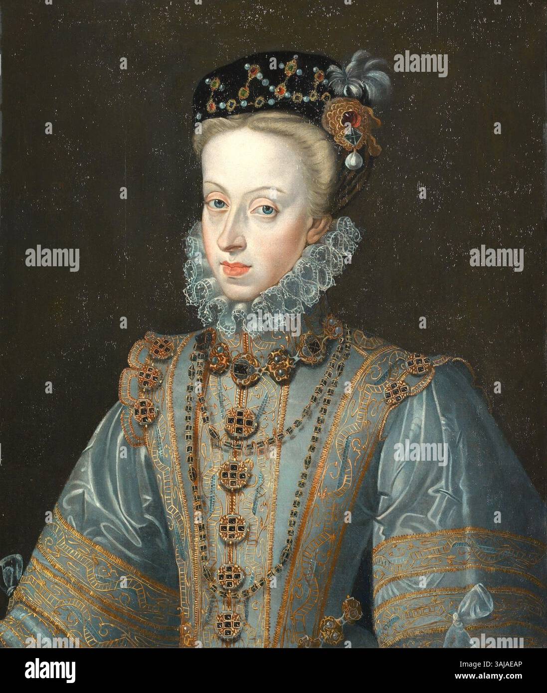 This 16th-century portrait depicts Anna of Austria (1549-1580), Queen ...