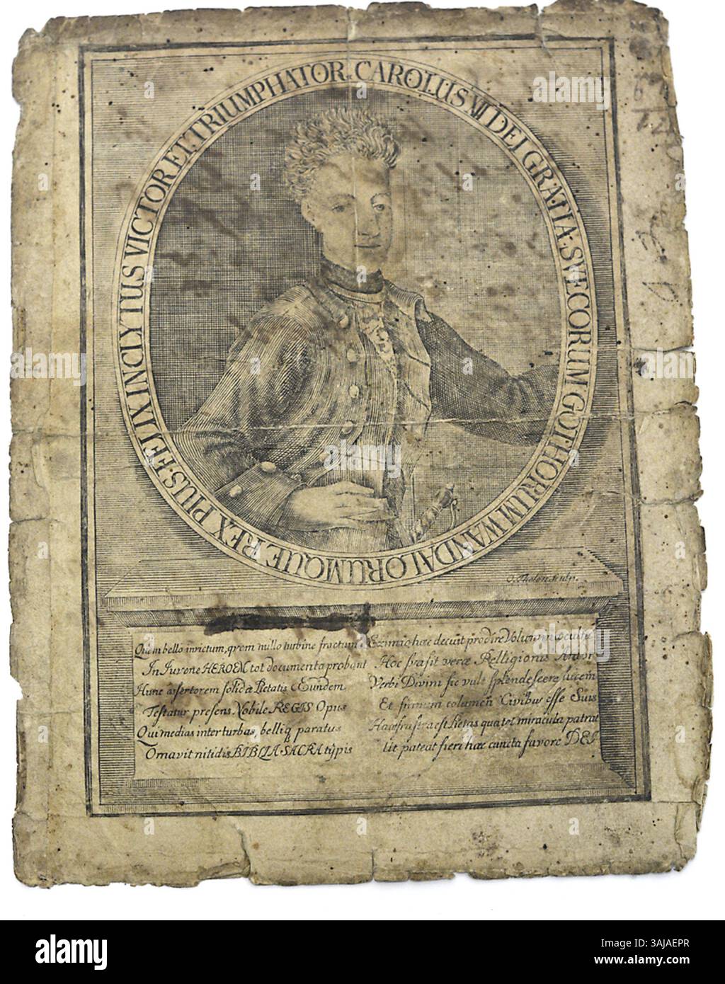 The 1709 Charles XII Bible features a portrait of the Swedish king ...