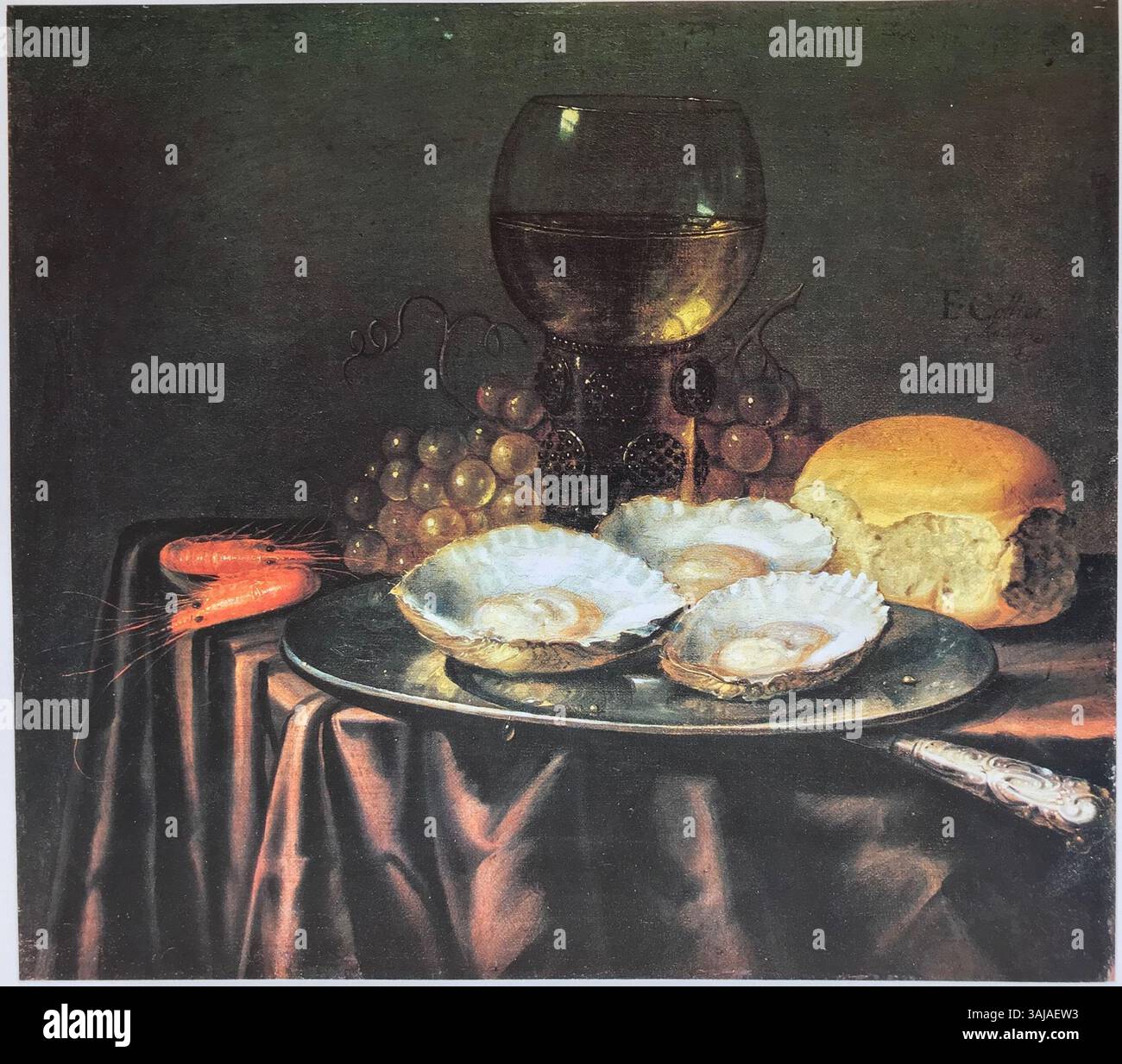 This 1661 still life painting by Evert Collier depicts a roemer glass ...