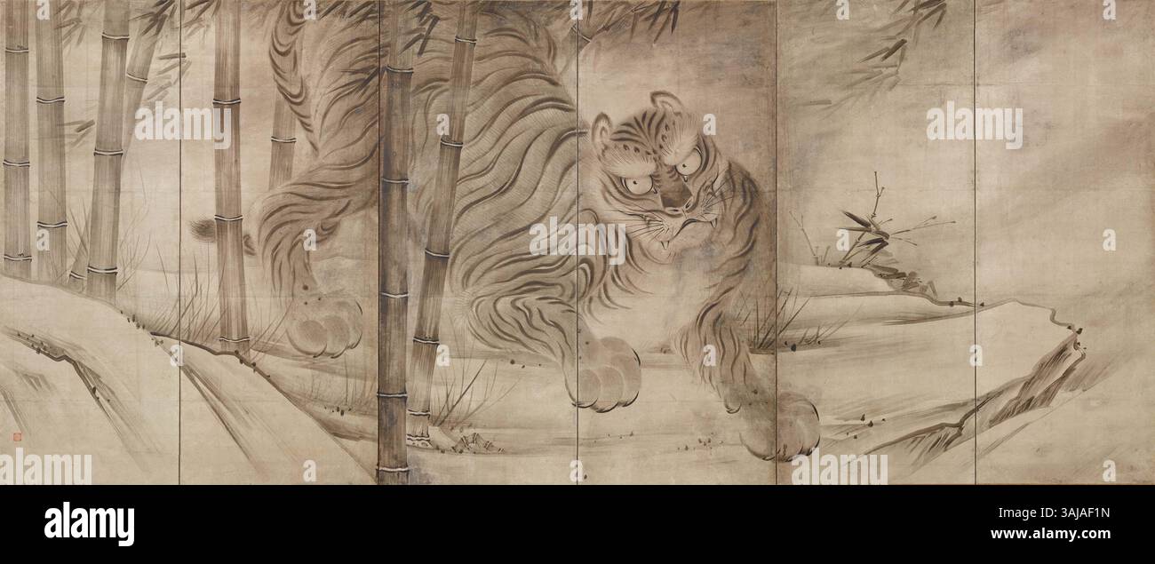 A 17th-century painting by Soga Chokuan titled 'Dragon and Tiger ...