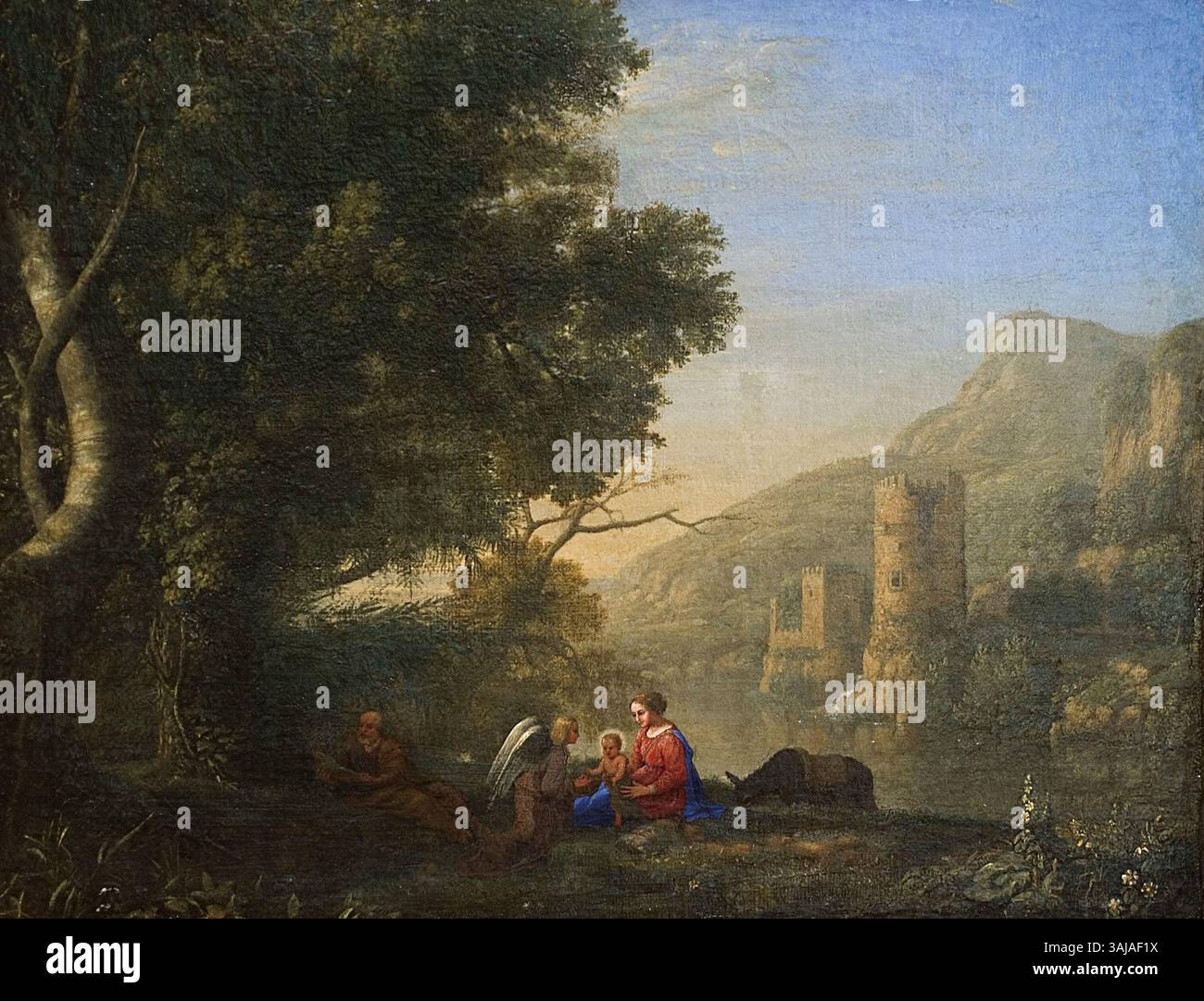 Claude Lorrain's 1639 painting 'Rest on the Flight into Egypt' depicts ...