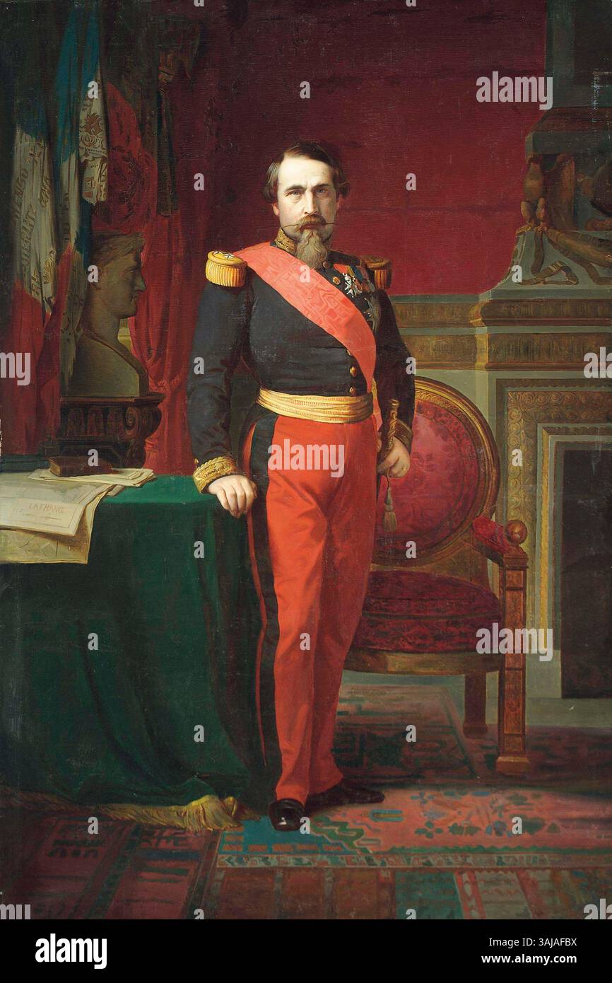In this 1862 portrait by Hippolyte Flandrin, Napoleon III is depicted ...