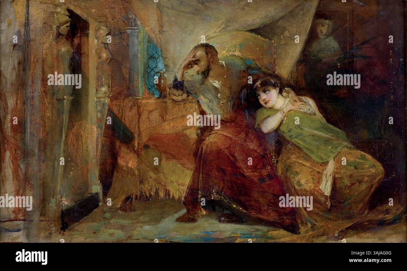 This 1874 oil painting by Maurycy Gottlieb depicts the historical ...