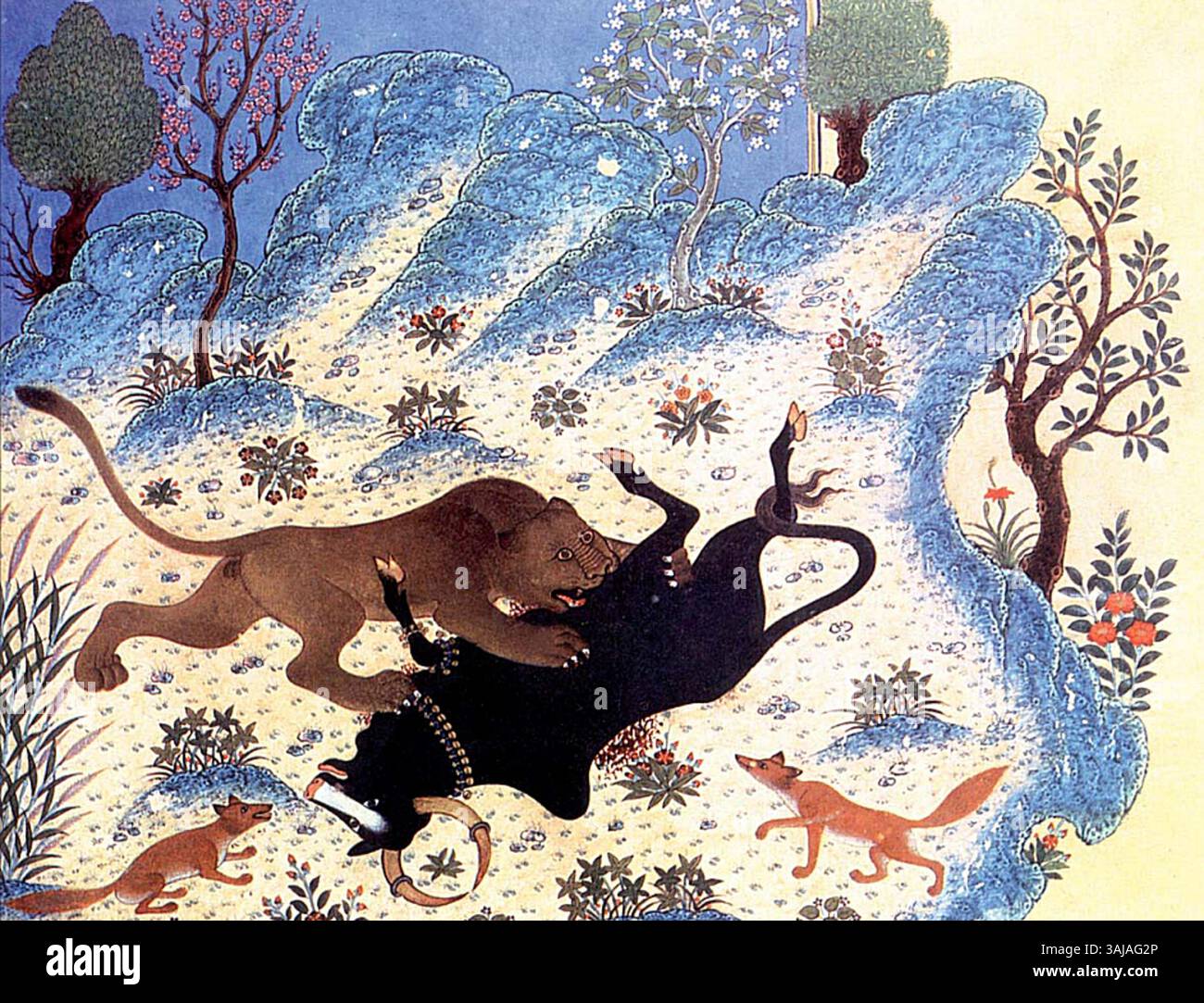 This illustration from the Persian manuscript Kalila and Dimna depicts ...