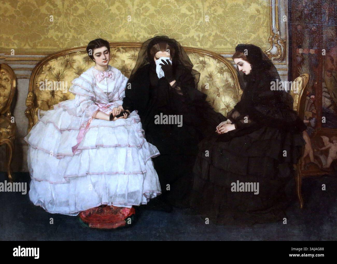 Alfred Stevens' 1857 painting, 'La Visite des Condoléances' (The Visit ...