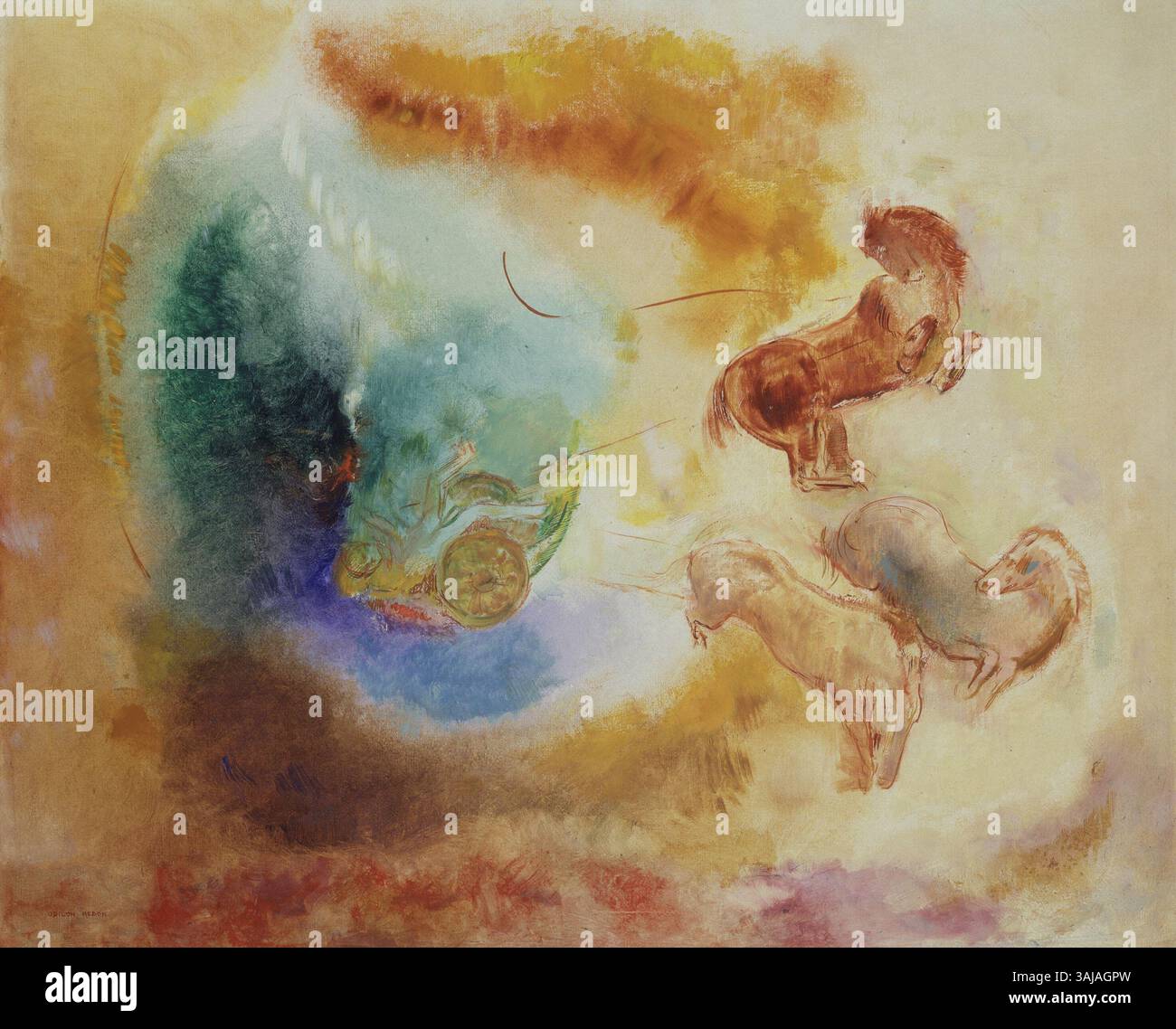 A painting by Odilon Redon, 'The Fall of Phaeton' (circa 1910), uses ...