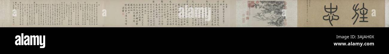 Ink wash painting of Zhuge Liang attributed to the Xuande Emperor (1399 ...