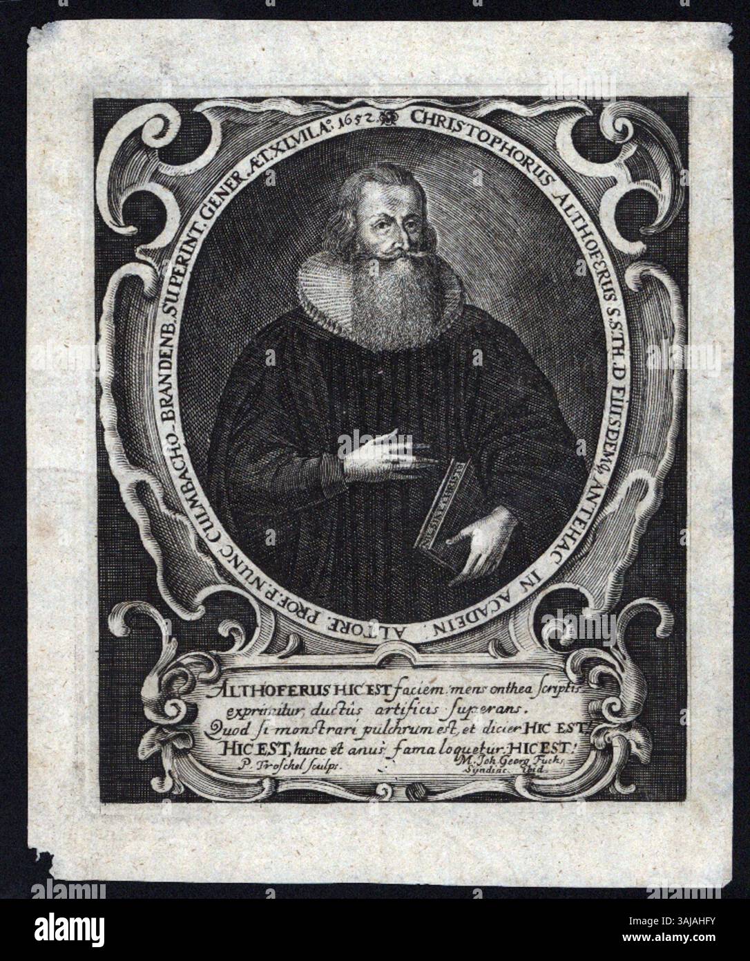 Portrait of Christoph Althofer by Peter Troschel, a 17th-century German ...