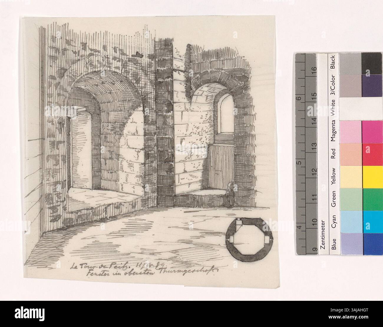 This 1889 drawing by Johann Rudolf Rahn depicts a window in the ...