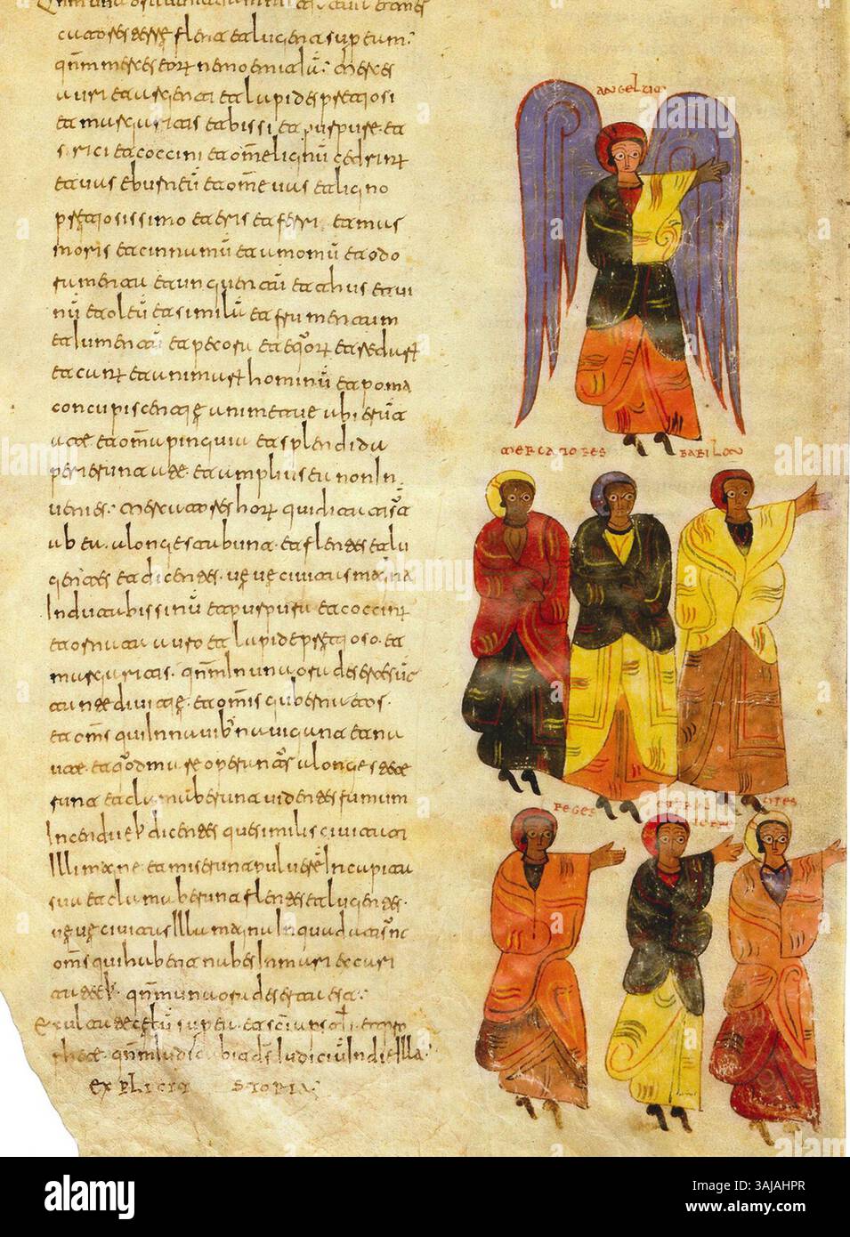 This page from the Beatus Emilianense manuscript depicts the fire of ...