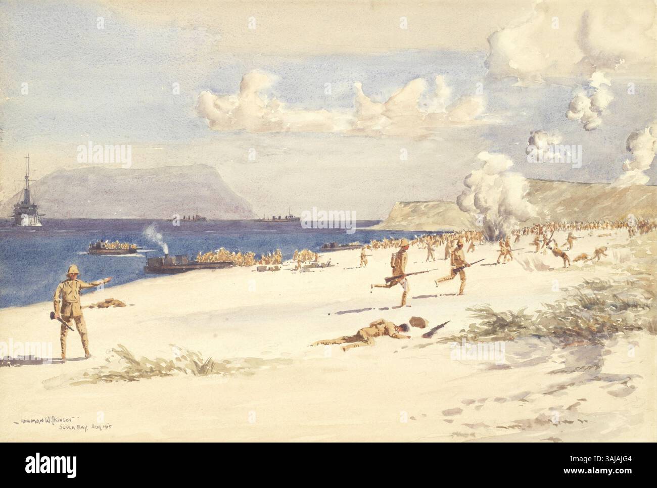 Watercolor painting by Norman Wilkinson, depicting British IX Corps ...