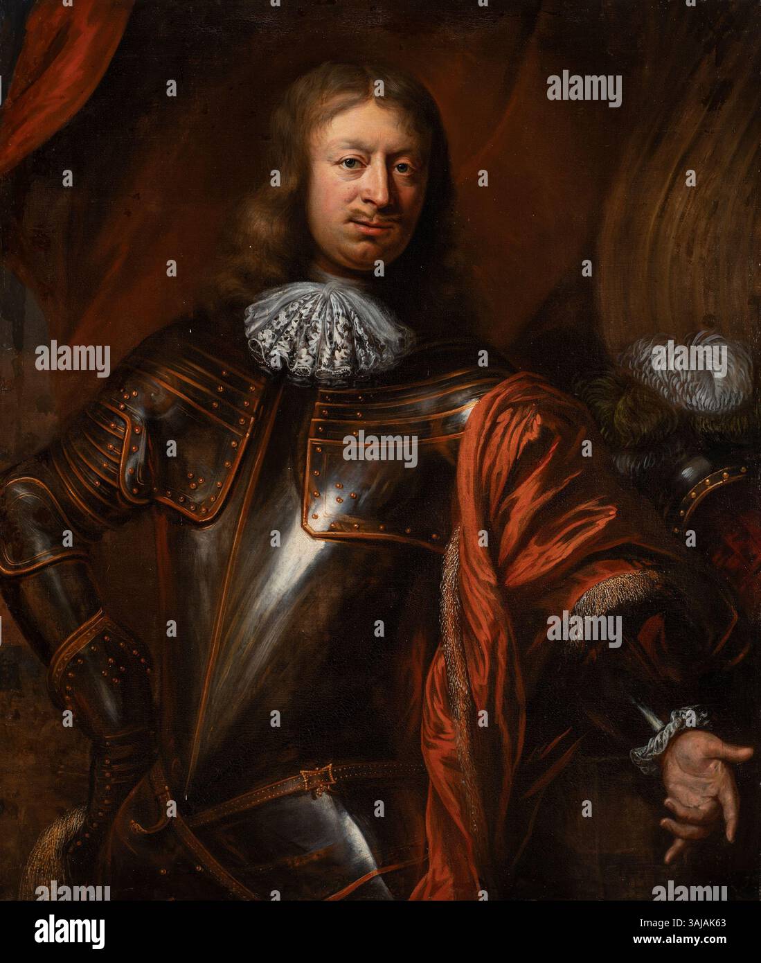 Portrait of an unknown man in armor, painted between 1650 and 1699. The ...