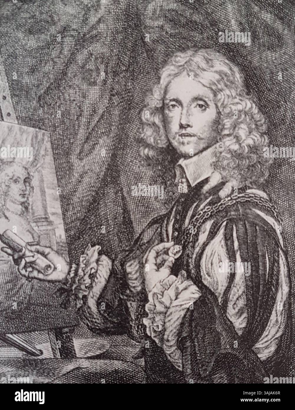 A copper engraving of David Beck, a renowned Swedish artist known for ...