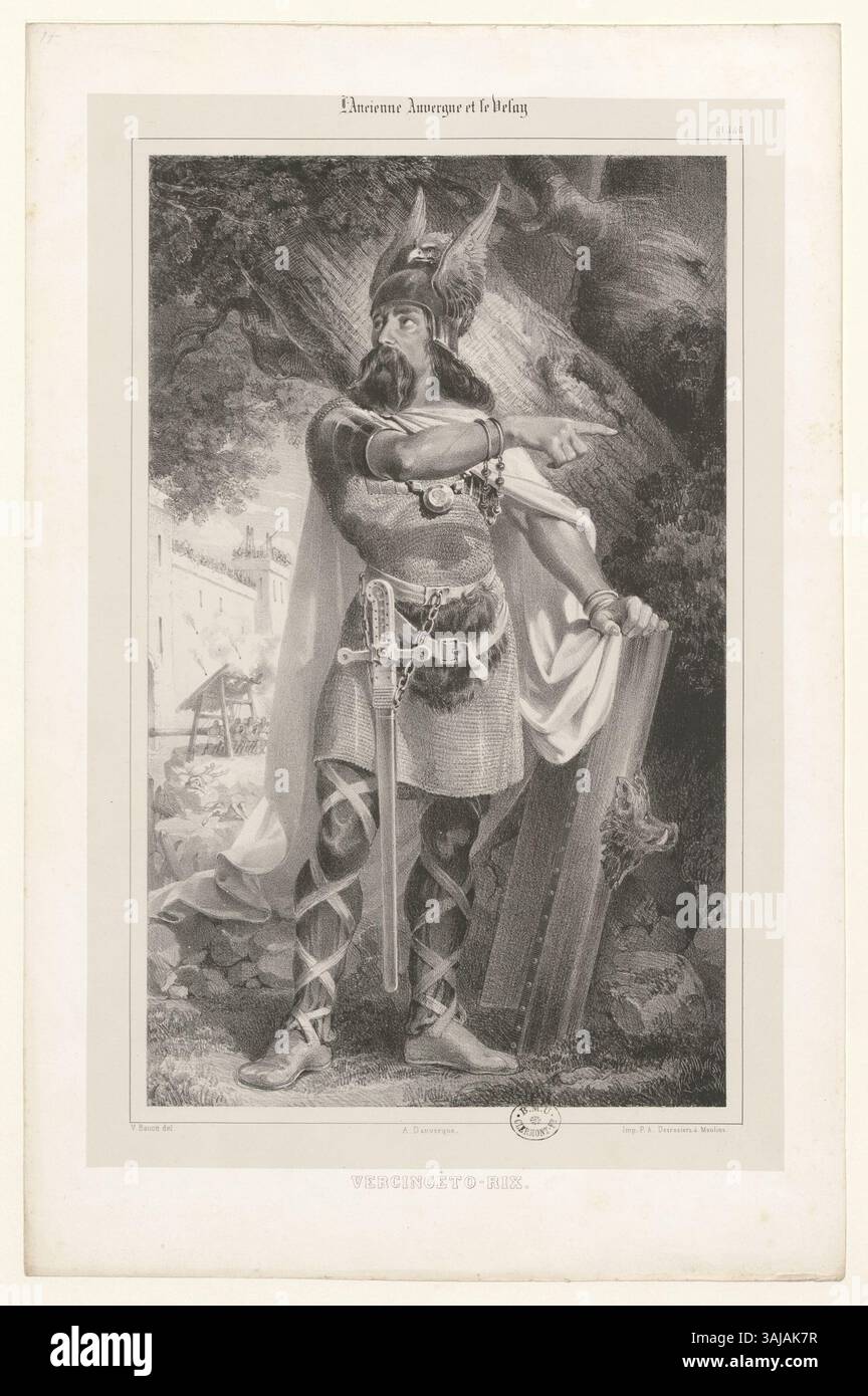 This lithograph from the Boyer collection depicts Vercingétorix, the ...