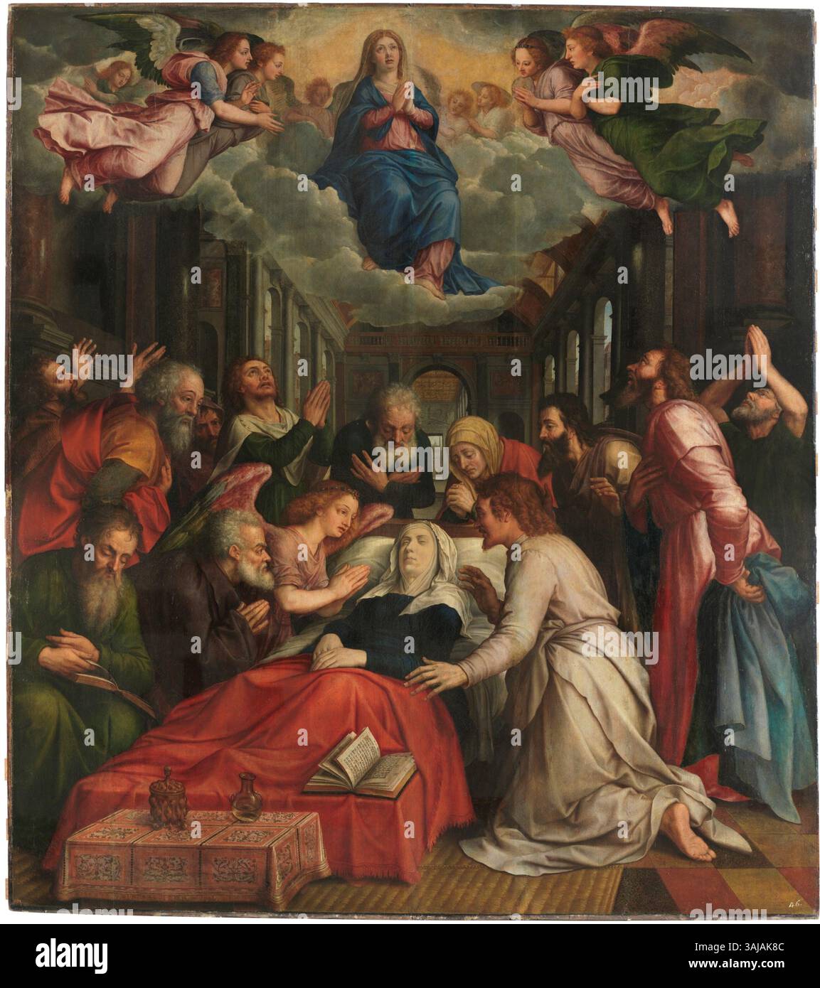 Michiel Coxie's painting 'The Death of the Virgin,' created between ...