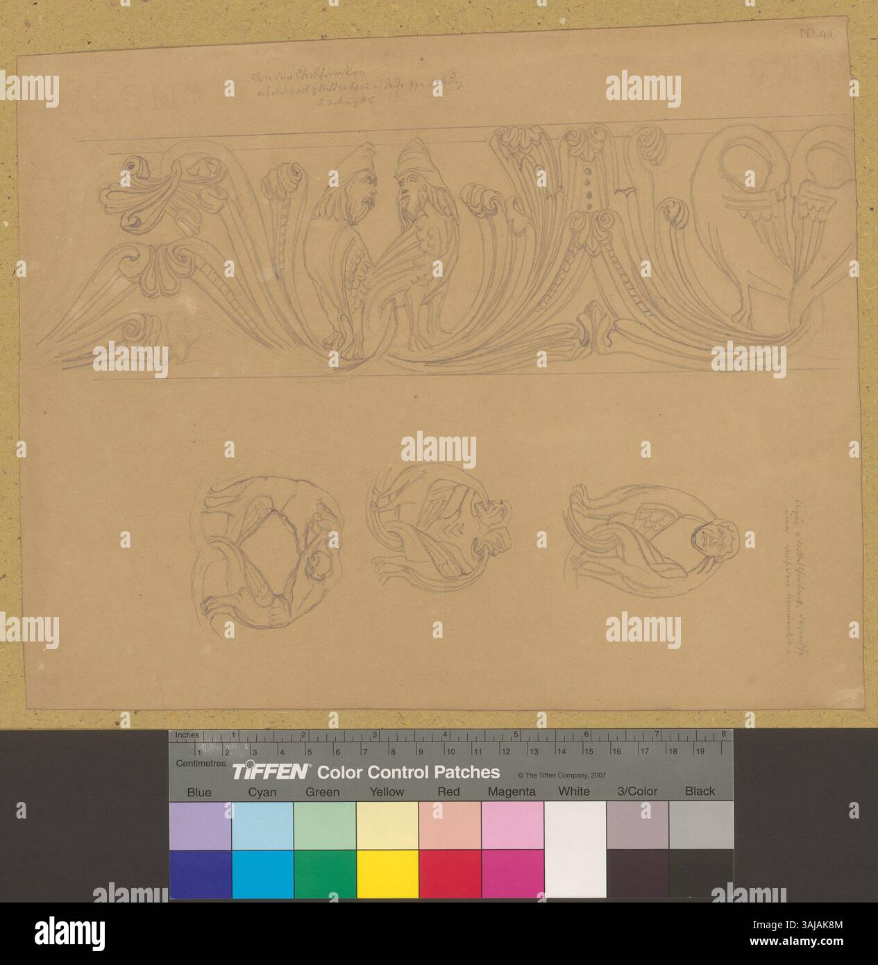 The image depicts a view of the choir screens from St. Michael in ...