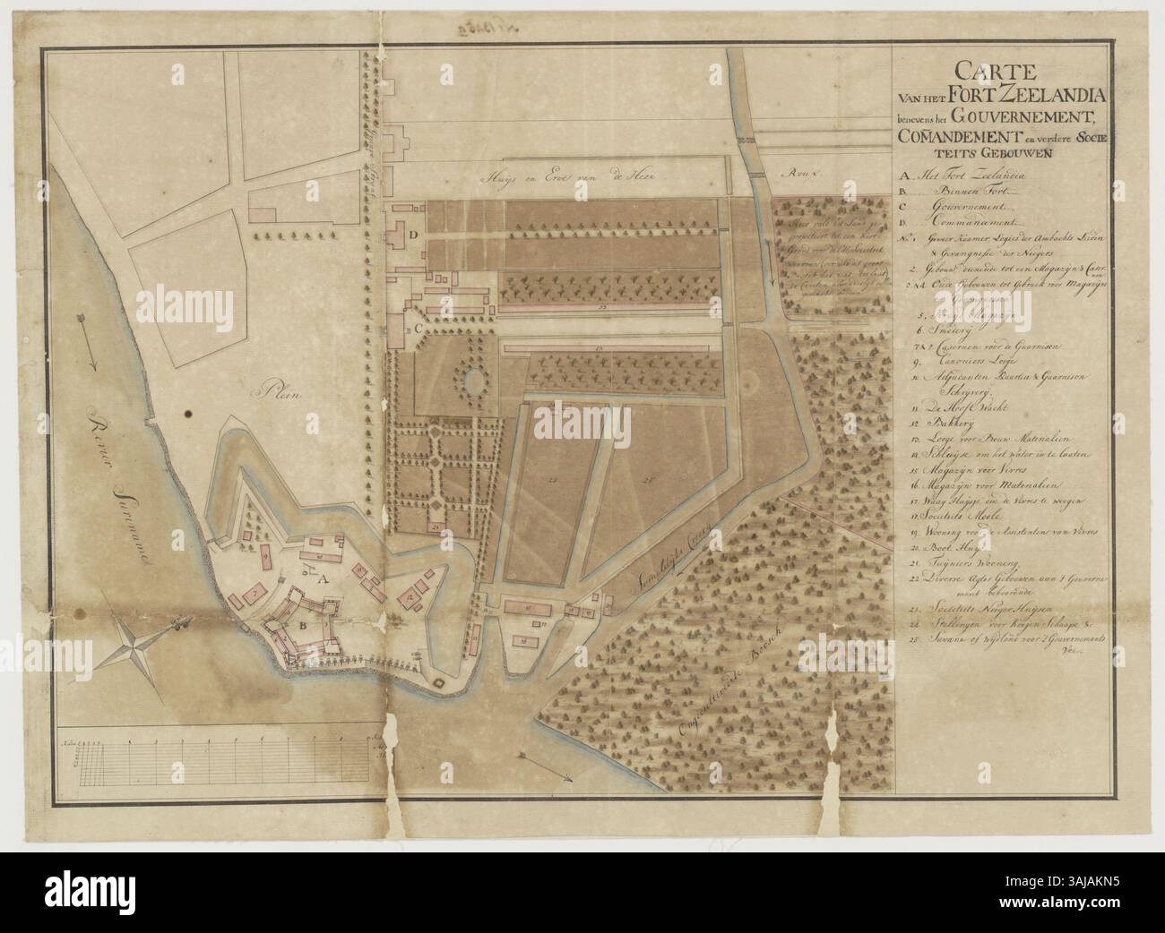 This 1775 map of Fort Zeelandia and its surrounding government ...