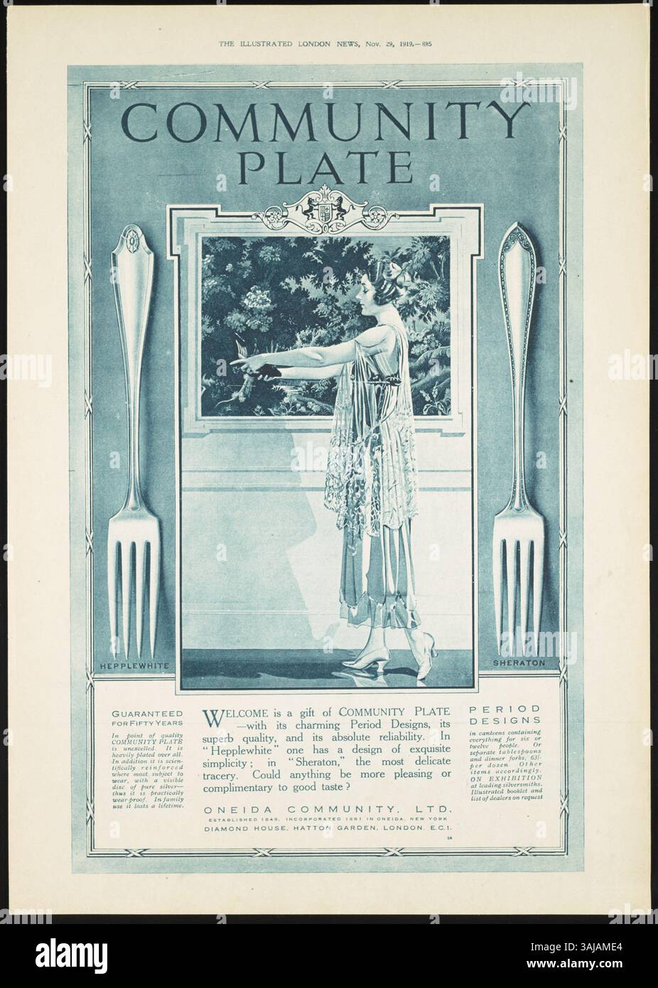 This 1919 advertisement for Community Plate silverware showcases its ...