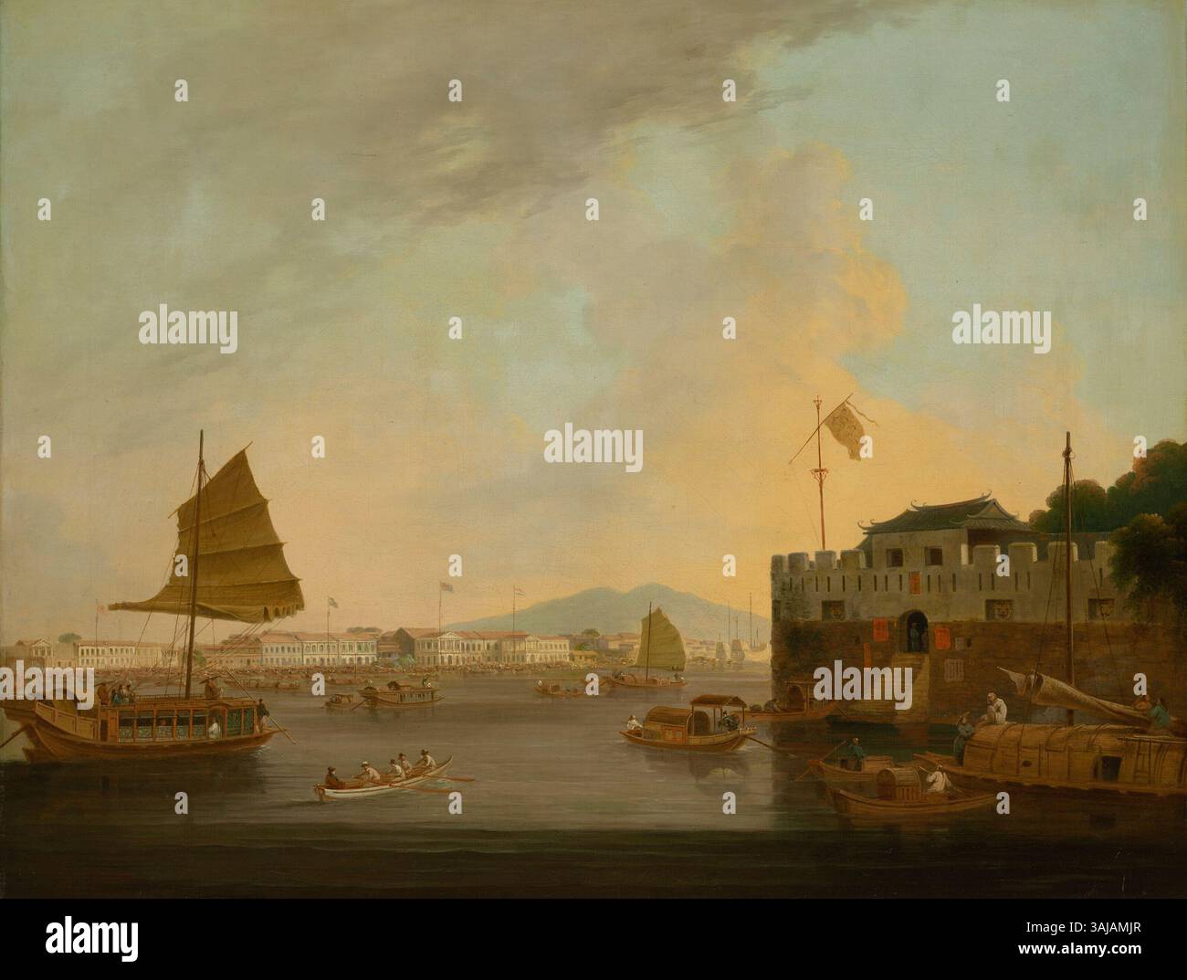 Thomas Daniell's oil painting 'The European Factories and Dutch Folly ...