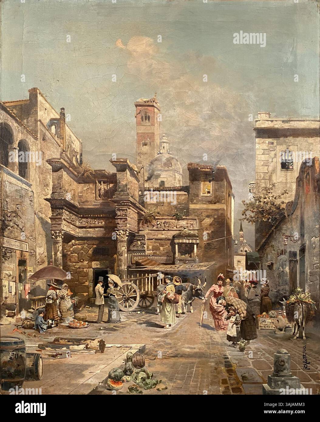 A painting titled 'A Roman Street Scene' by Robert Alott, created in ...
