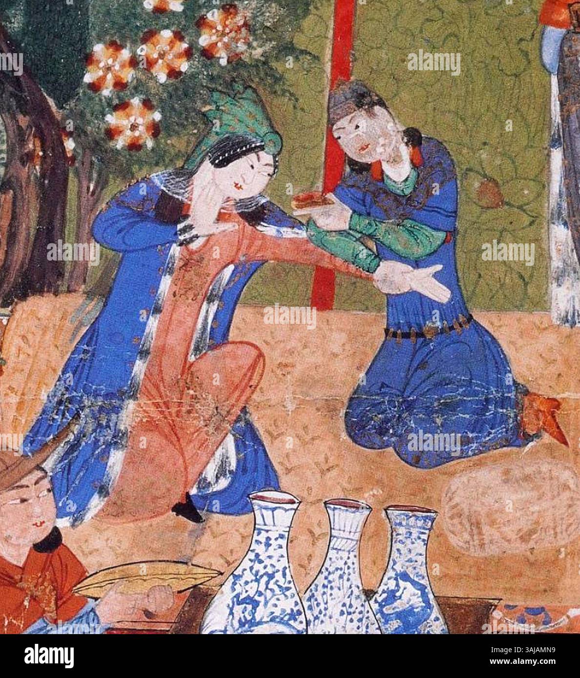 This detail from the 1444 frontispiece of a Shahnama manuscript shows a ...