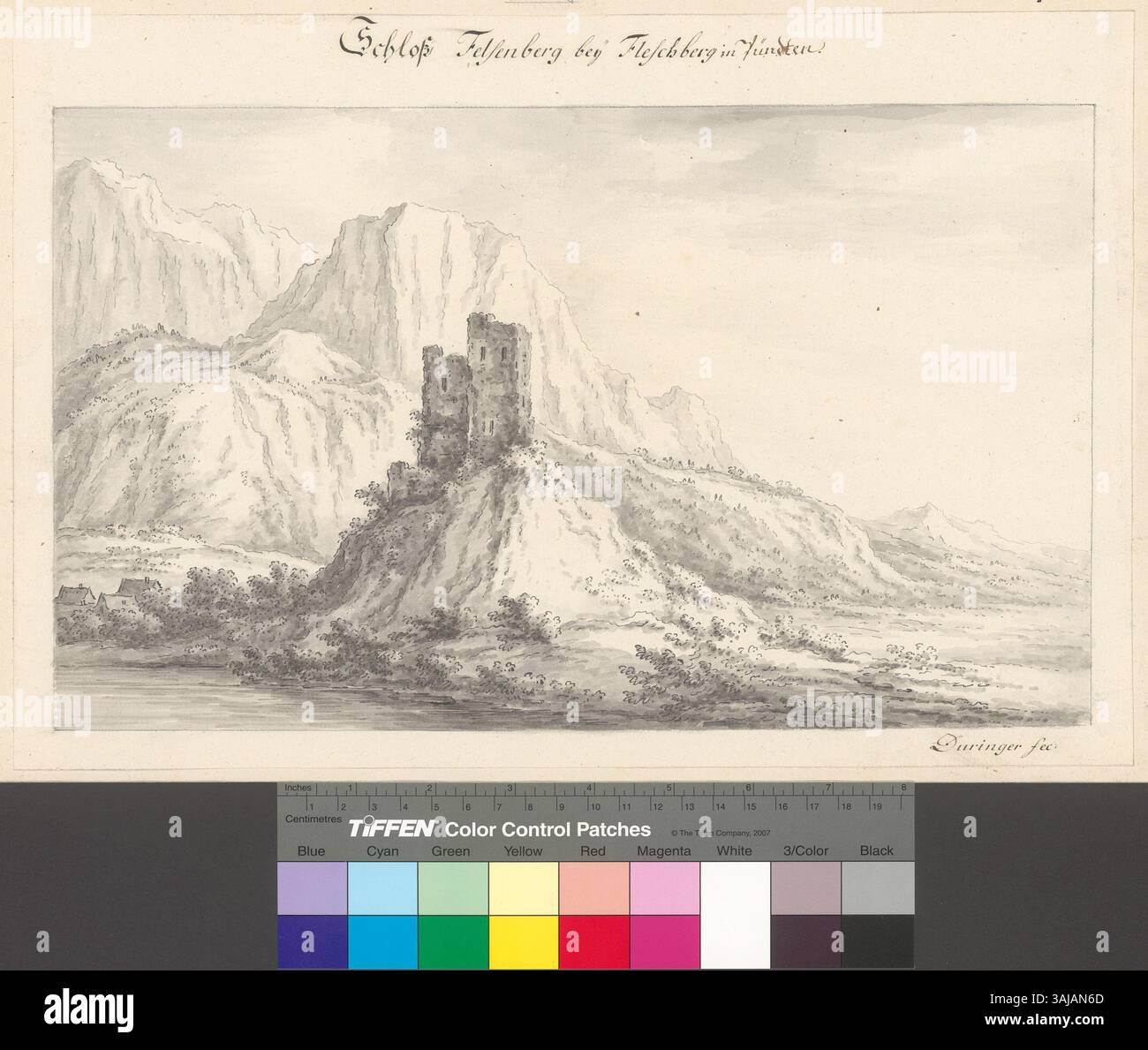 This drawing from the mid-18th century represents Schloss Felsenberg, a ...